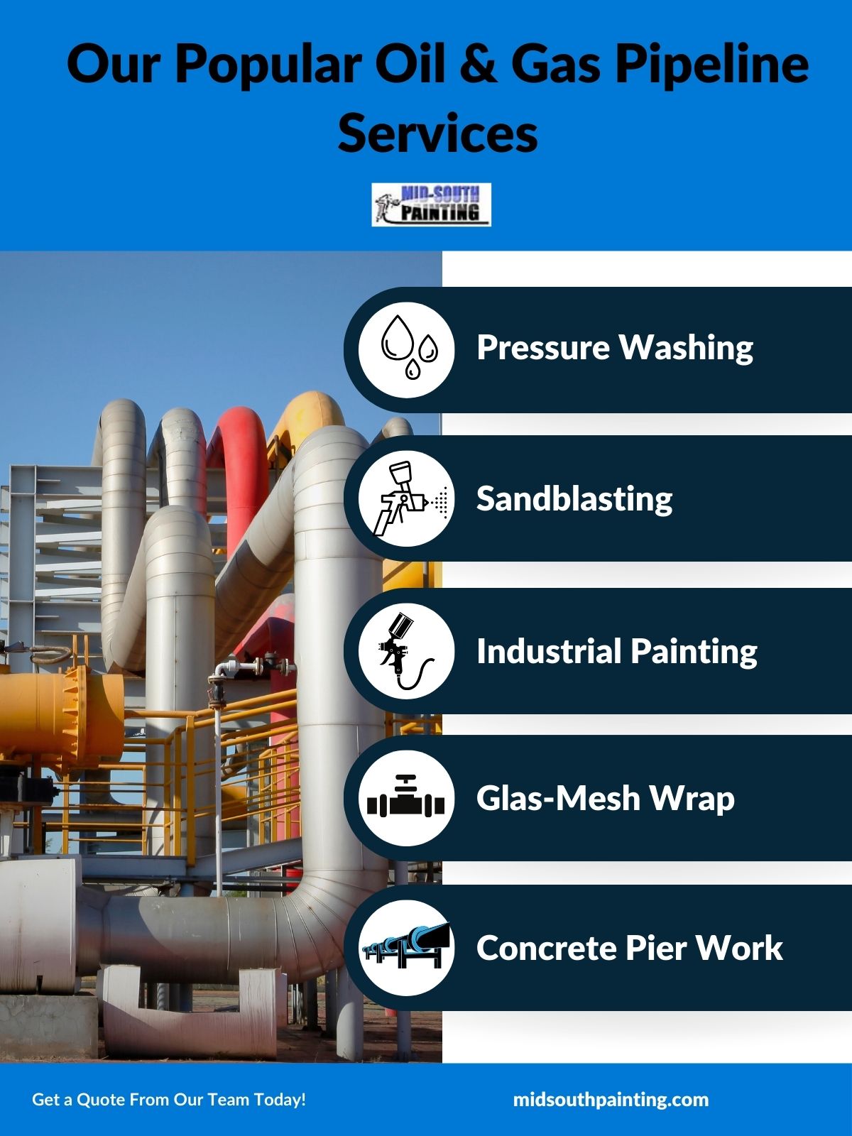 Popular Services - Pipeline Painting, Cleaning, & Wraps